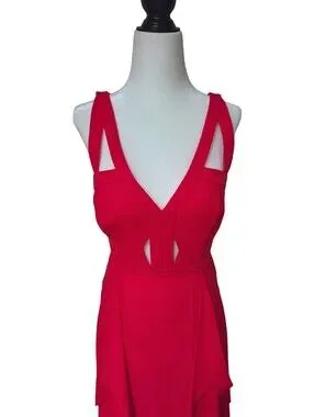 BCBGMaxAzria | Dresses | Bcbgmaxazria Juliana Cutout Ruffle Gown ...
